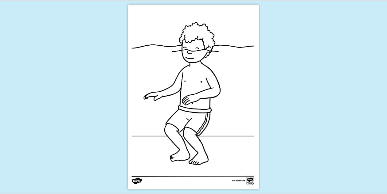 Get Face Wet Colouring Sheet | Colouring Sheets - Twinkl