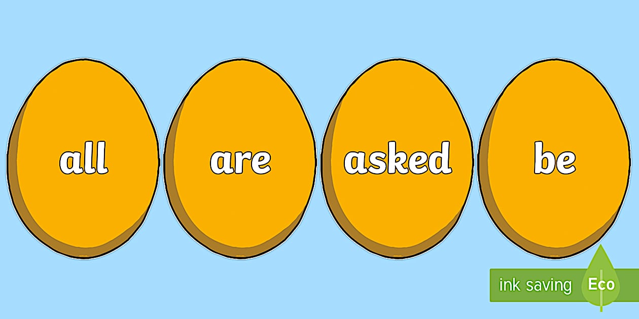 Cursive Tricky Words on Golden Egg (teacher made) - Twinkl