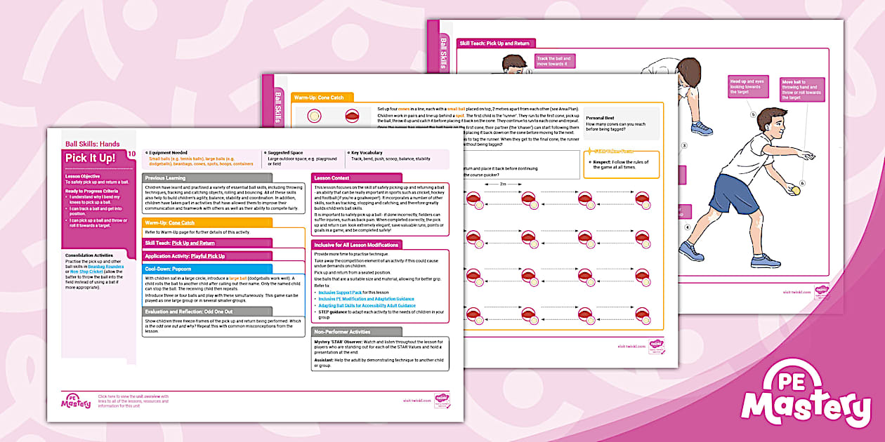 PE Mastery: Year 2 Ball Skills Lesson 10 - Pick It Up!