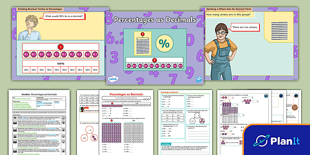 Year 5 Number: Percentages Lesson 3 Percentages as Decimals