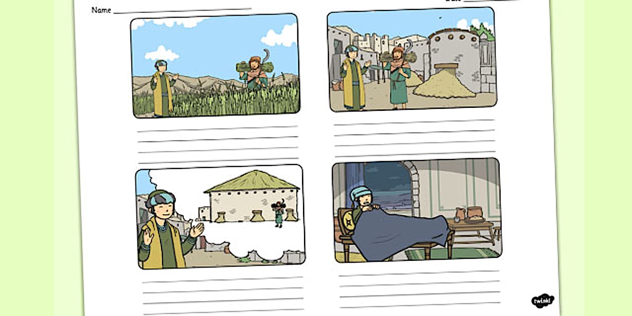 Black and White The Rich Fool Storyboard Templates - Twinkl