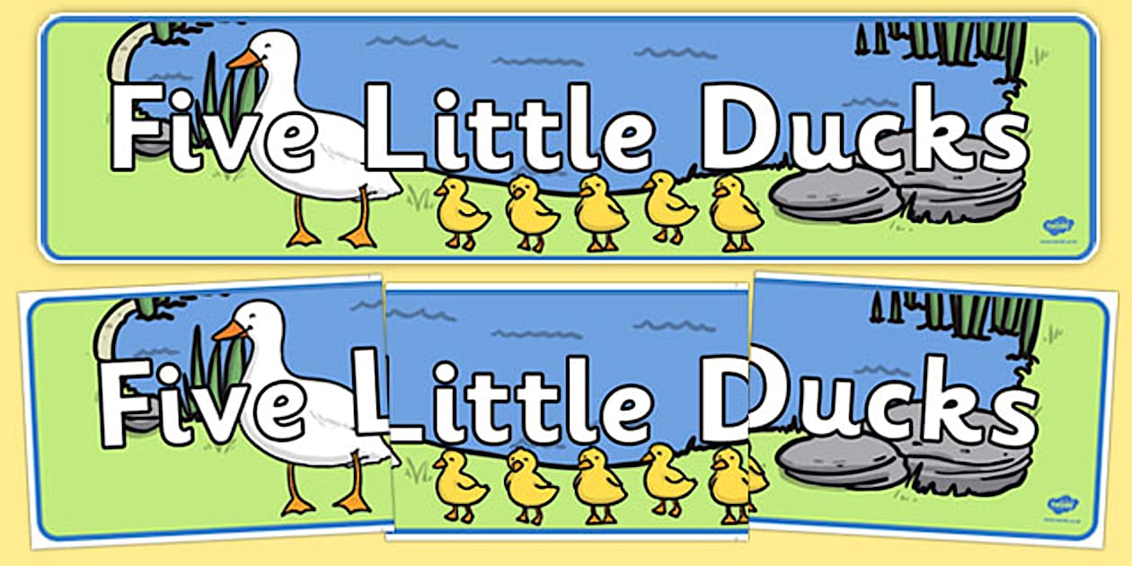 5 Little Ducks Display Banner (teacher made) - Twinkl