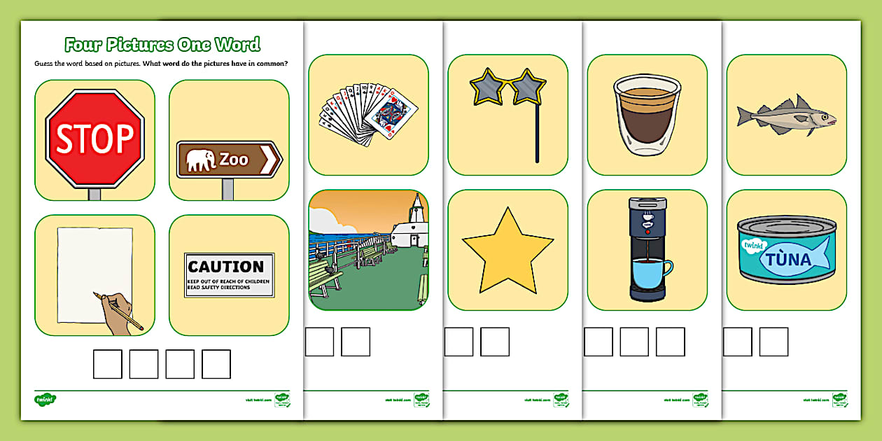 Four Pictures One Word Game (Teacher-Made) - Twinkl