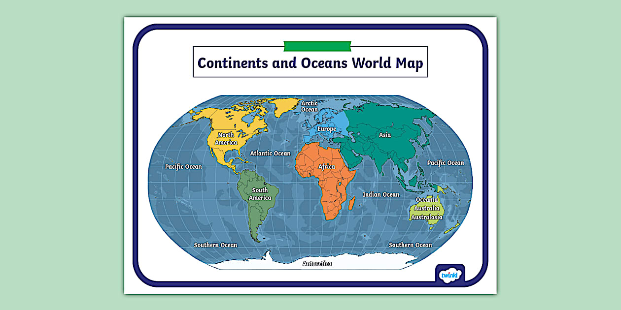Geo Wonderers KS1: Continents and Oceans World Map - Twinkl