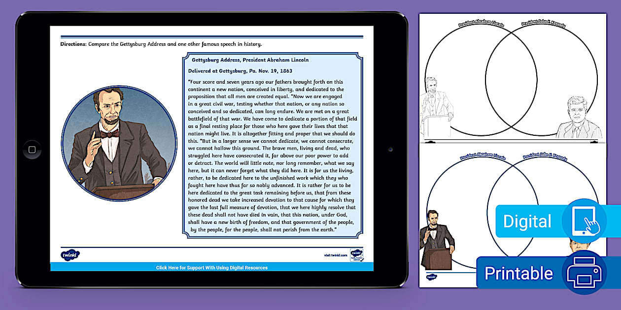 Eighth Grade Speech Comparison Worksheet (Teacher-Made)