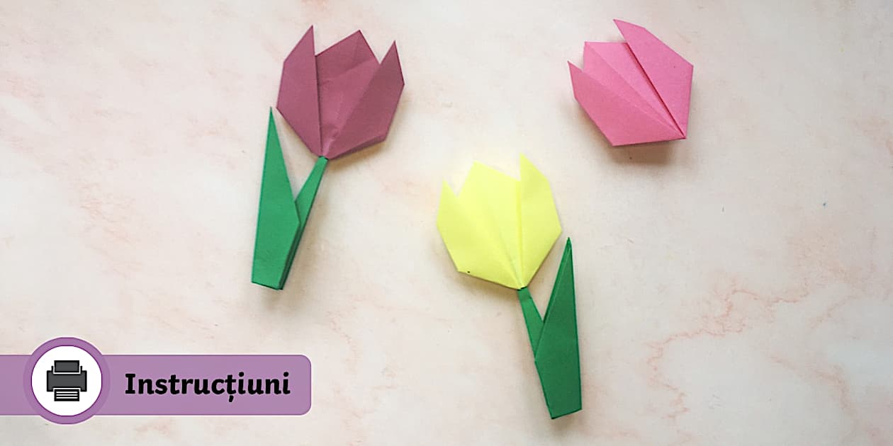 Lalea origami | Flori origami | Twinkl România
