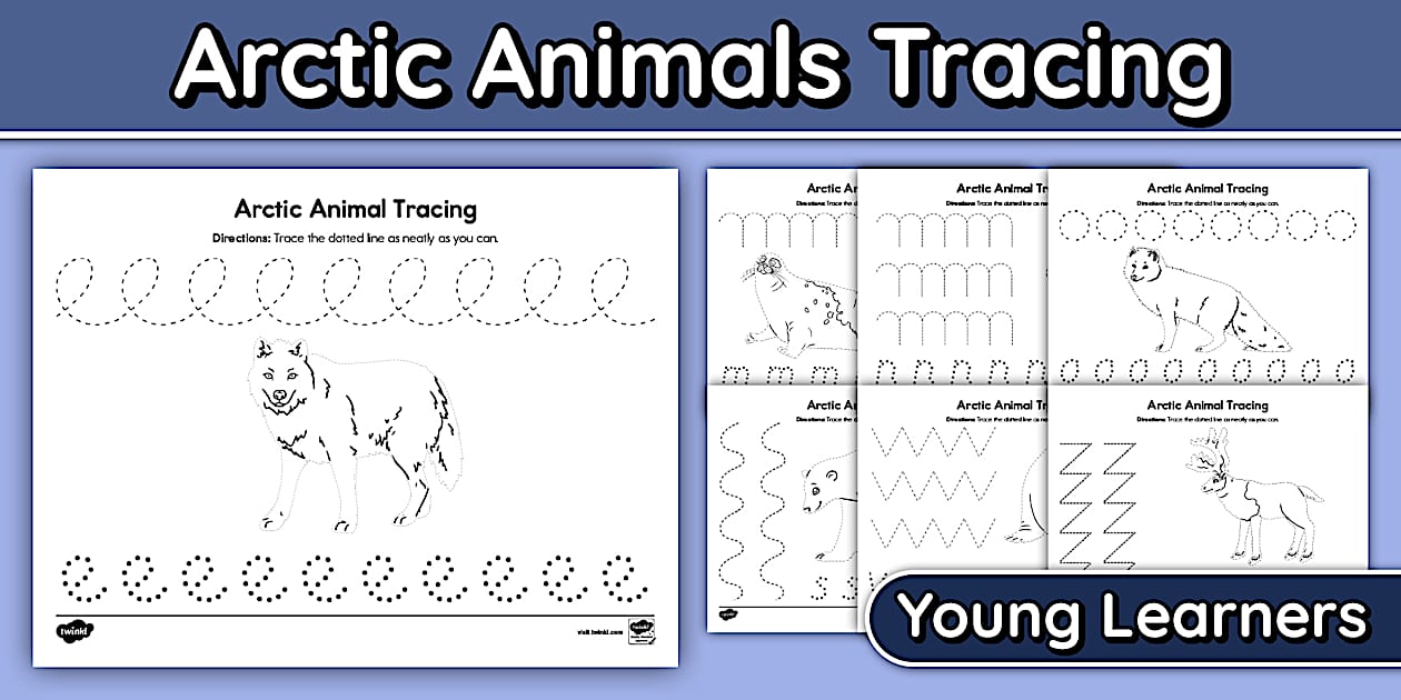 Arctic Animals Tracing Worksheets