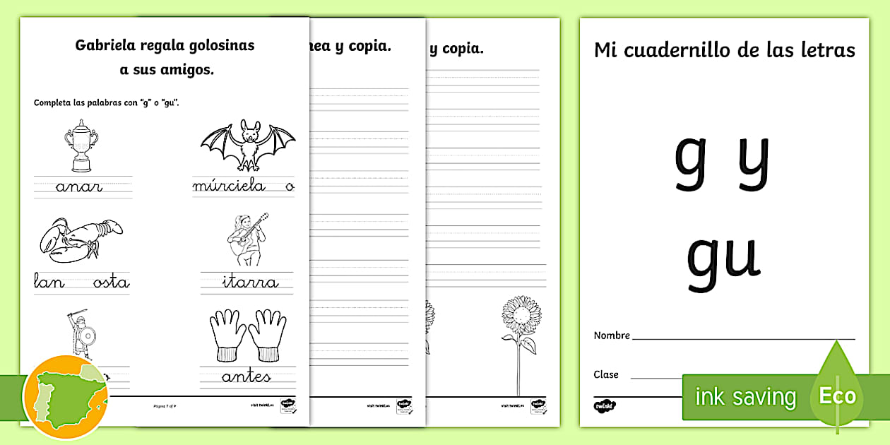 Cuadernillo de lecto: Letra g ligada (Hecho por educadores)
