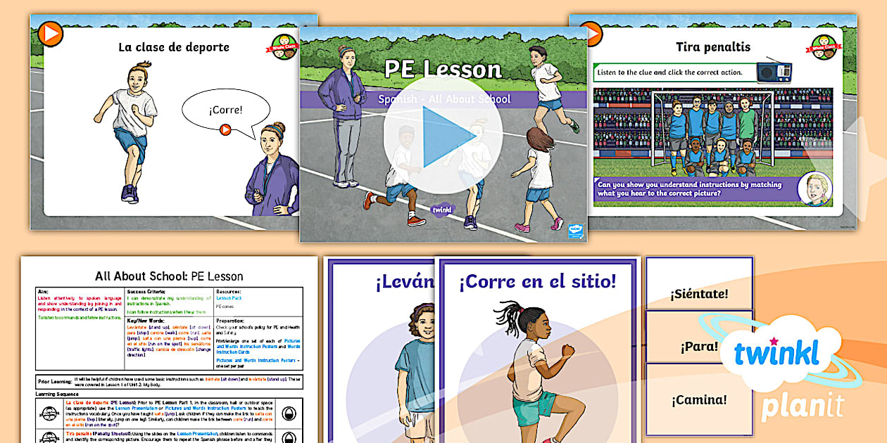 PlanIt Year 3 Spanish Lesson: PE in Spanish (teacher made)