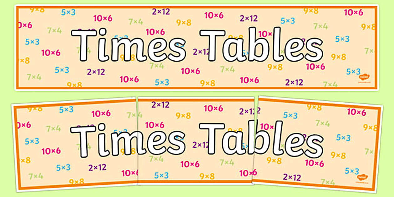 Times Tables Display Banner (Teacher-Made) - Twinkl