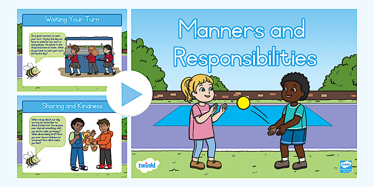 Grade 1 - Manners and Responsibilities Theme Discussion PowerPoint