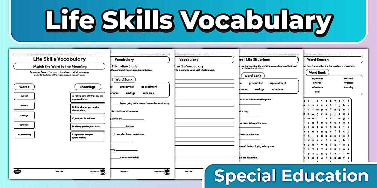 Life Skills Vocabulary for Special Education