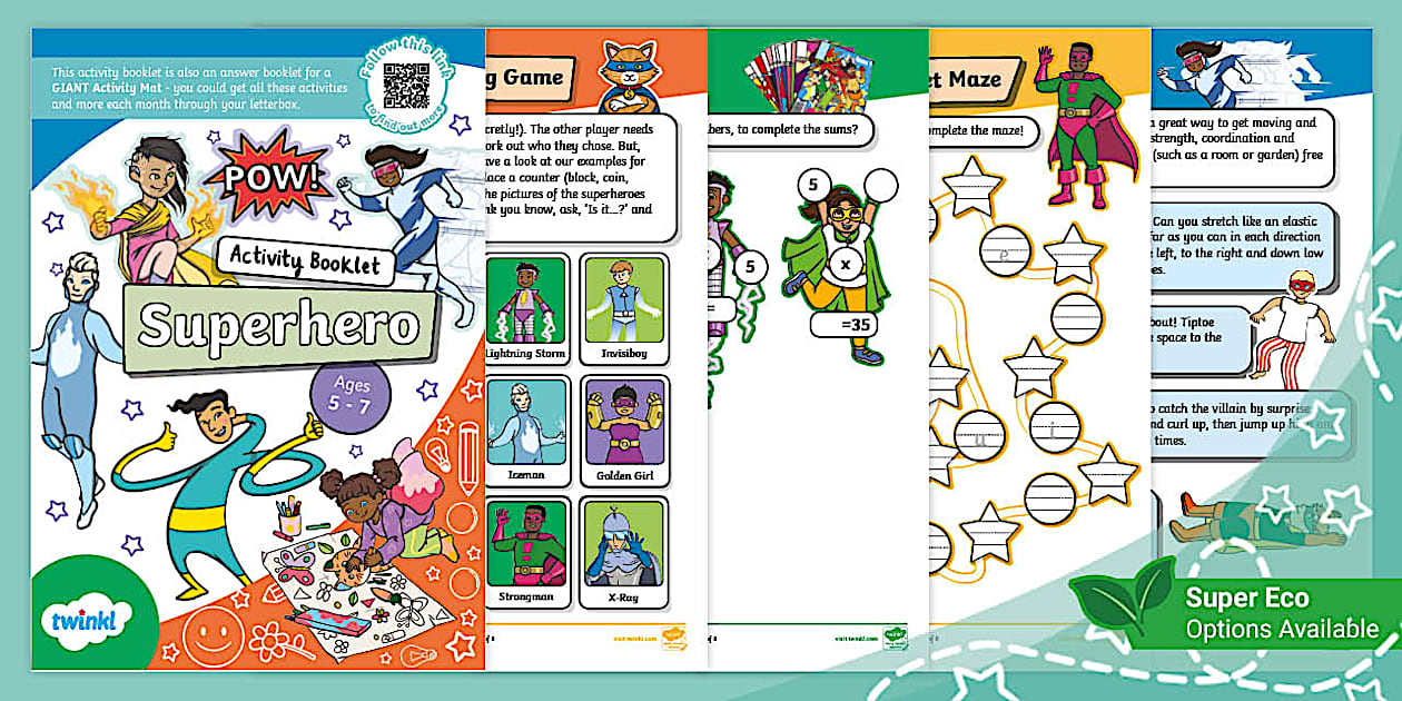 Superheroes Activity Booklet (Ages 5 - 7) (teacher made)