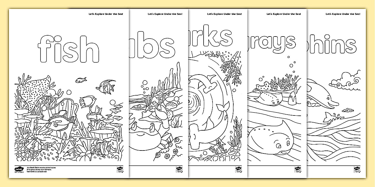 Under the Sea Picture and Word Colouring Pages - Twinkl