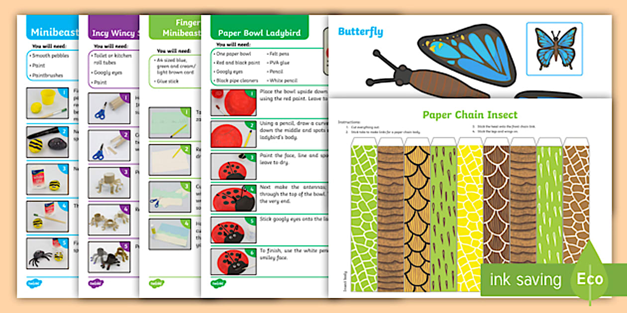 Minibeast Craft Ideas - EYFS & KS1 Minibeast Art - Twinkl