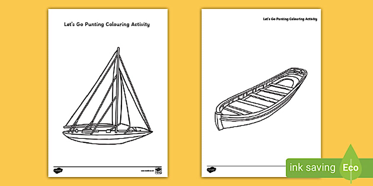 Let’s Go Punting Colouring Activity - Resources - Twinkl