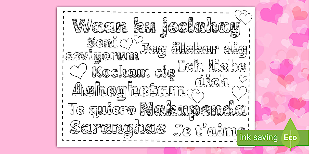 👉 I Love You in Different Languages Activity Sheet | KS2