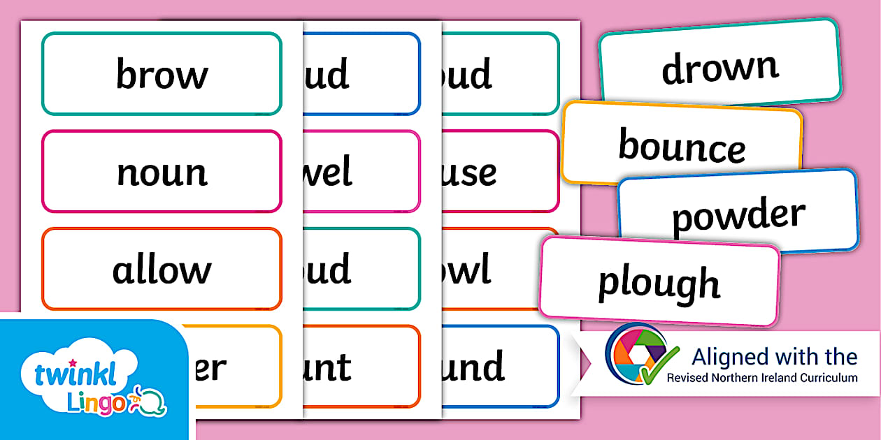 Linguistic Phonics Stage 5/6 Phase 4a 'ow' Sound Word Cards