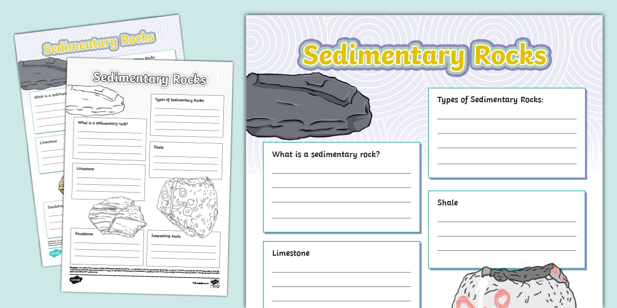 Sedimentary Rocks Fact File Template (teacher made) - Twinkl