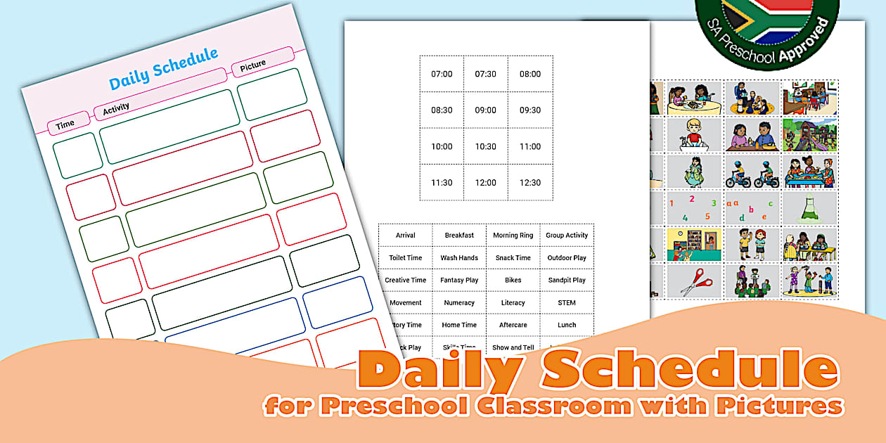 Daily Schedule For Preschool Classroom With Pictures