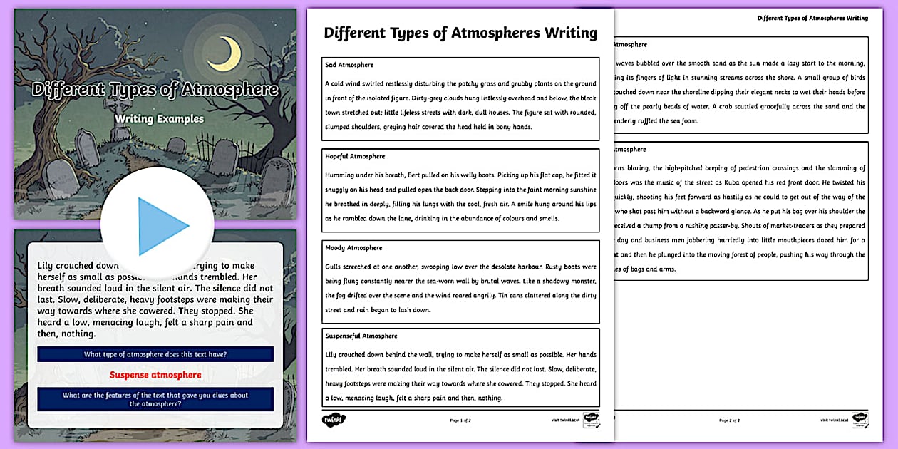 Atmospheric Writing Examples - Worksheet and PowerPoint