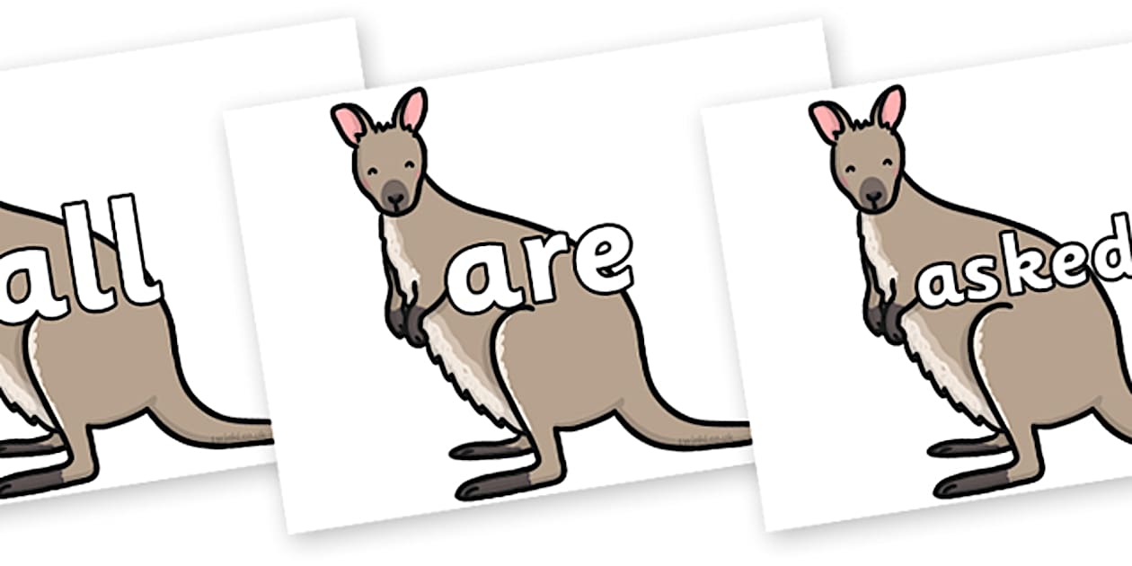 Cursive Tricky Words on Wallaby (teacher made) - Twinkl