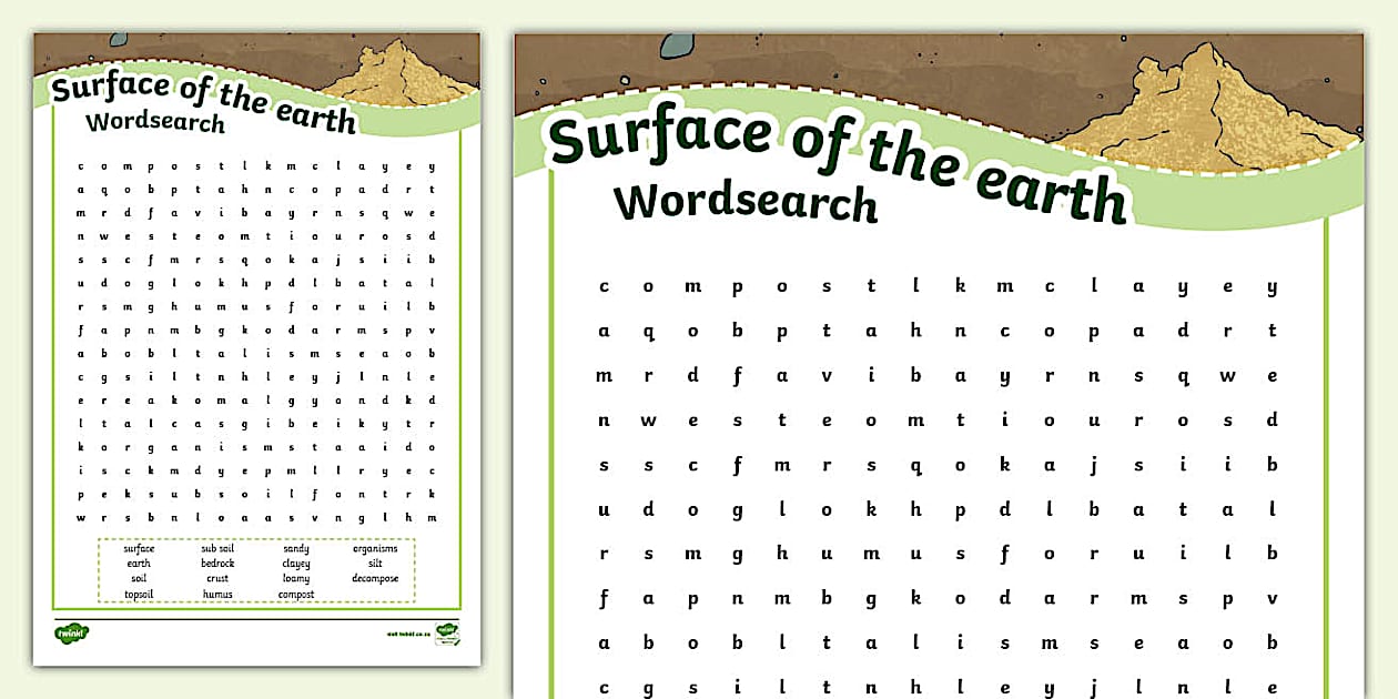 Gr. 5 NS: Surface of the Earth: Soil Types: Wordsearch