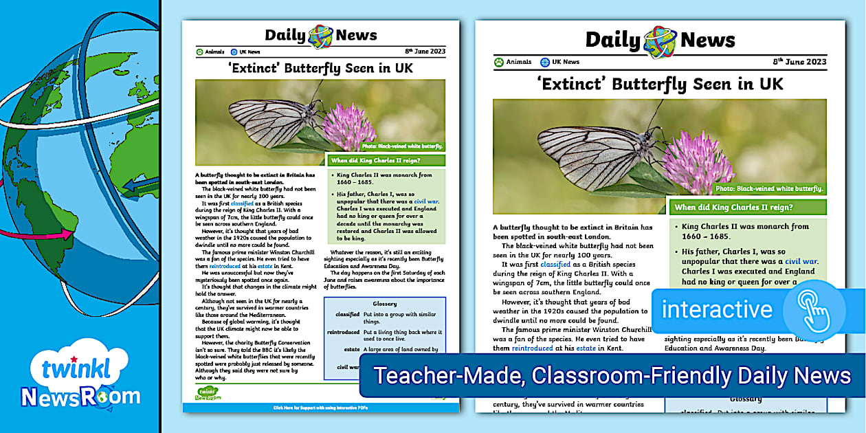‘Extinct’ Butterfly Seen in UK | Twinkl Resources