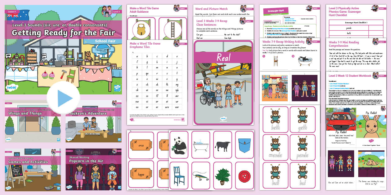 Aus Phonics | Level 3 Phonics Revision Weekly Pack
