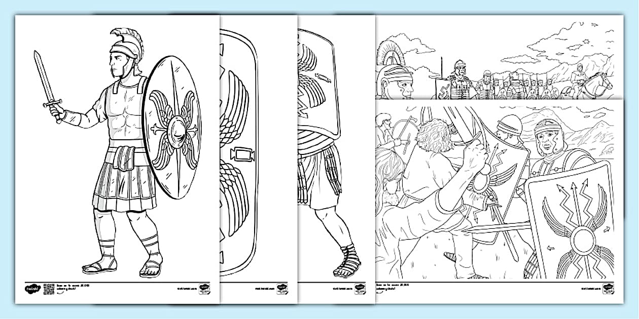 KS2 Roman Soldier Colouring Pages (teacher made) - Twinkl