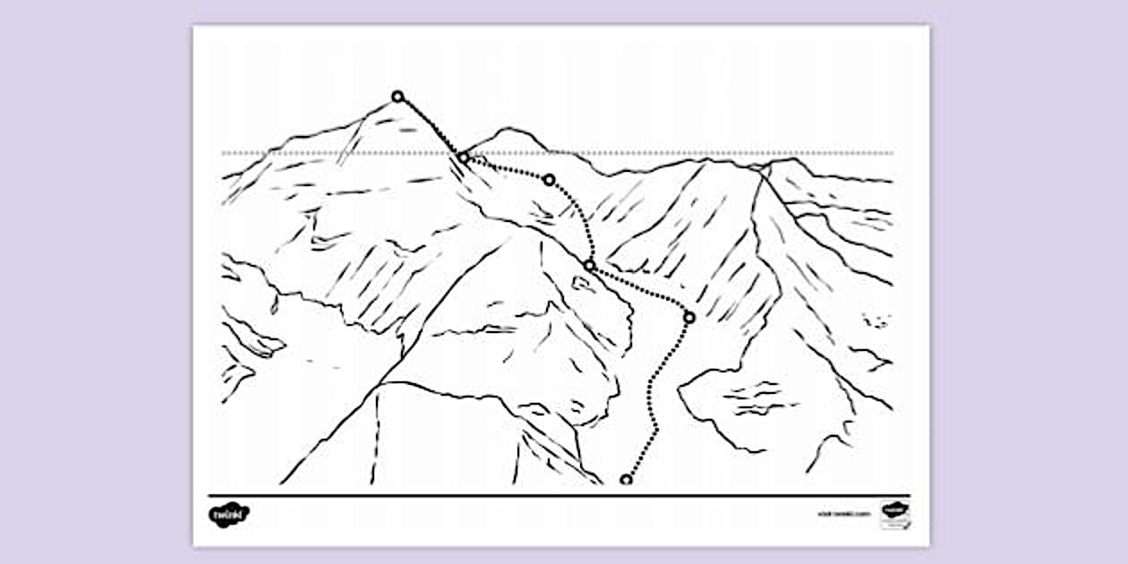 Everest Summit Diagram Colouring Sheet (Teacher-Made)