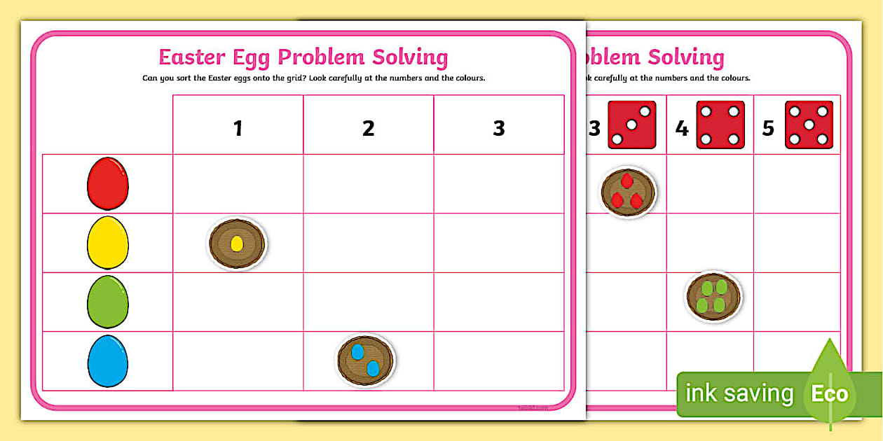 👉 Easter Egg Problem Solving Maths Activity - Twinkl
