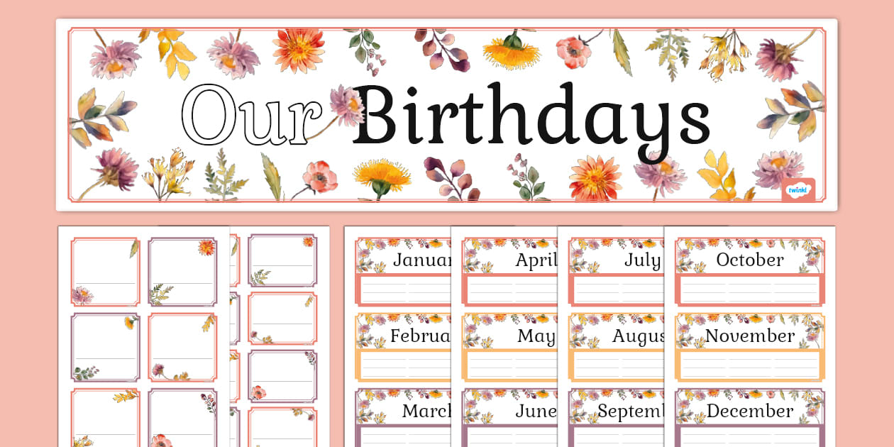 Wildflower Botanical Birthday Display (Hecho por educadores)