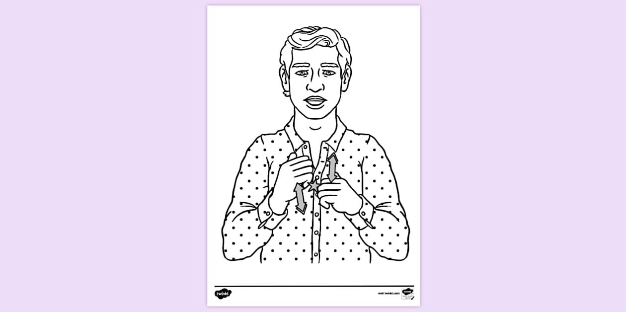 NZSL Brother Colouring | Colouring Sheets - Twinkl