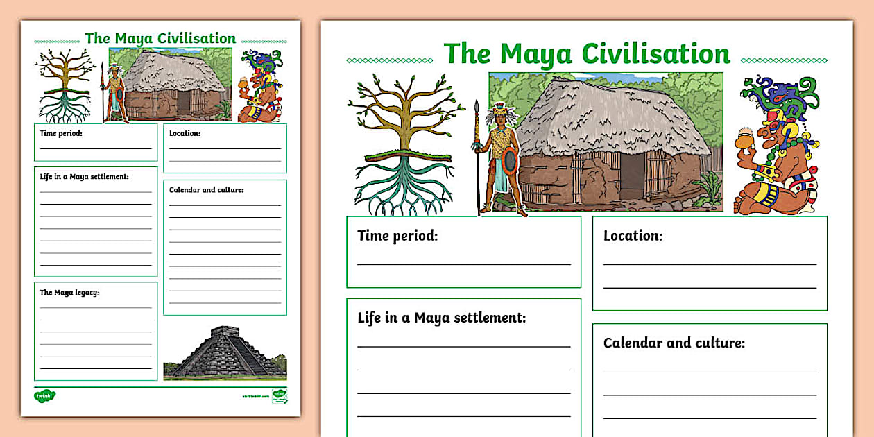 Maya Civilisation Fact File Template (teacher made) - Twinkl