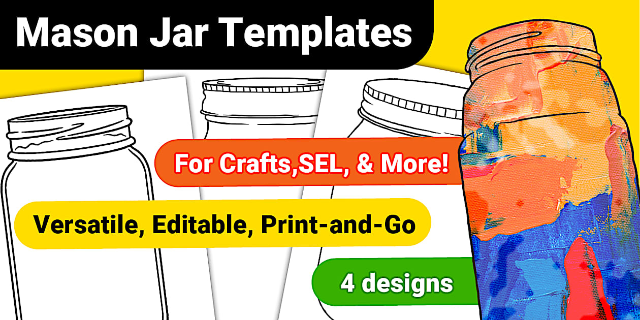 Editable Mason Jar Templates