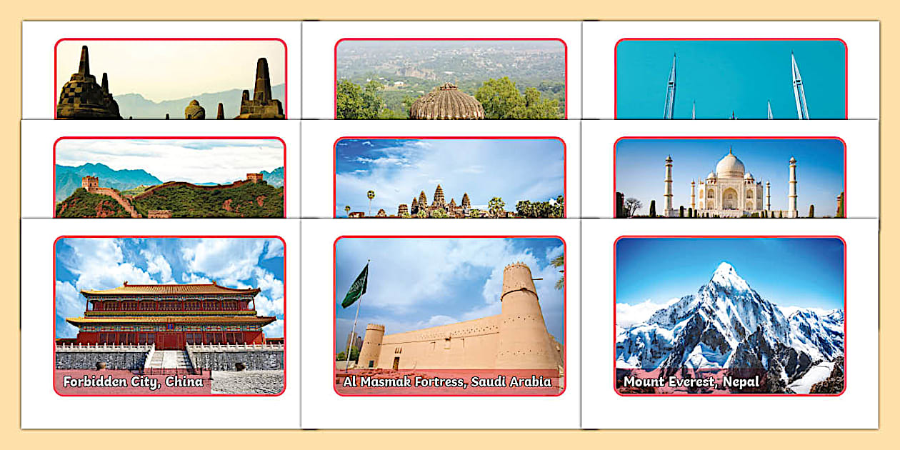 Landmarks in Asia Display Photo Pack -Geography - Twinkl