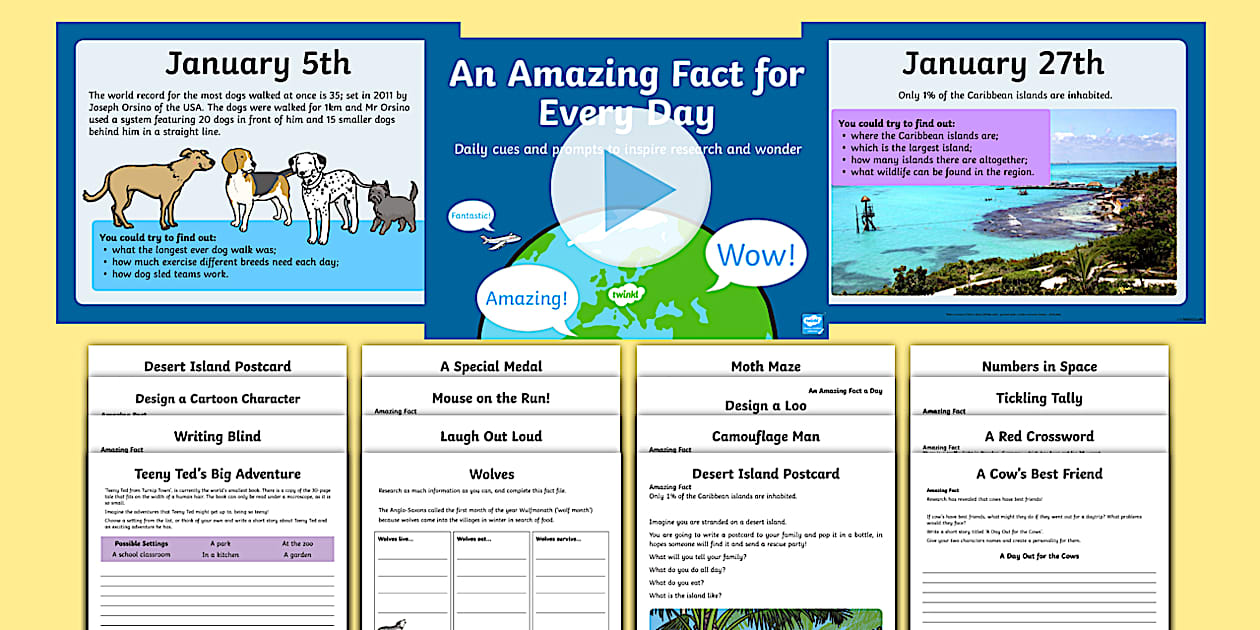 January An Amazing Fact a Day Activity Pack (teacher made)