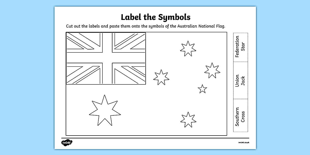Flags of Australia Australian National Flag Label the Symbols