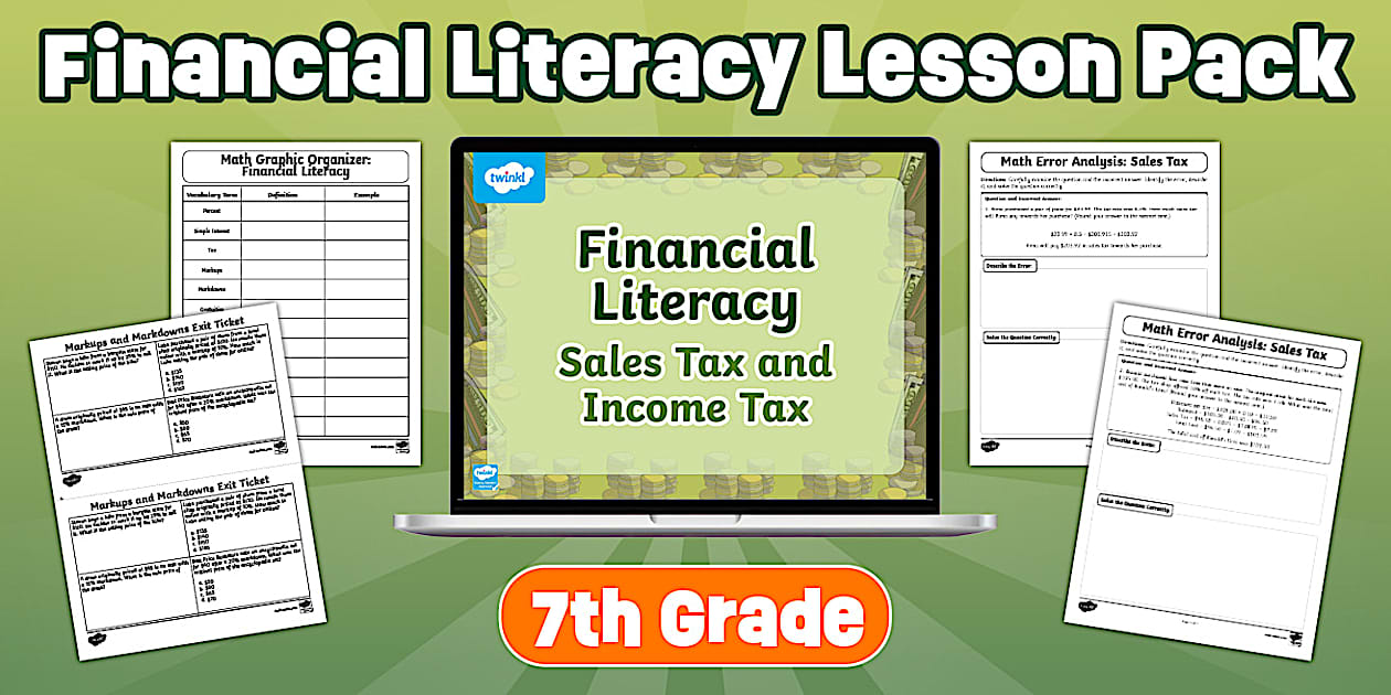 Financial Literacy - Sales Tax and Income Tax Lesson Pack
