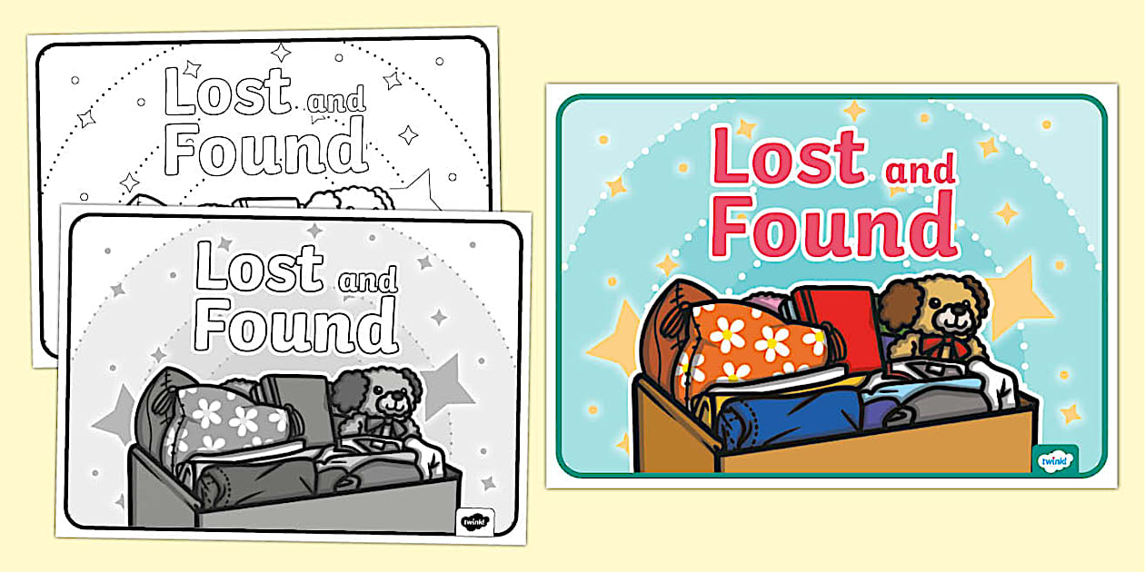Lost and Found Box Display Sign (Hecho por educadores)