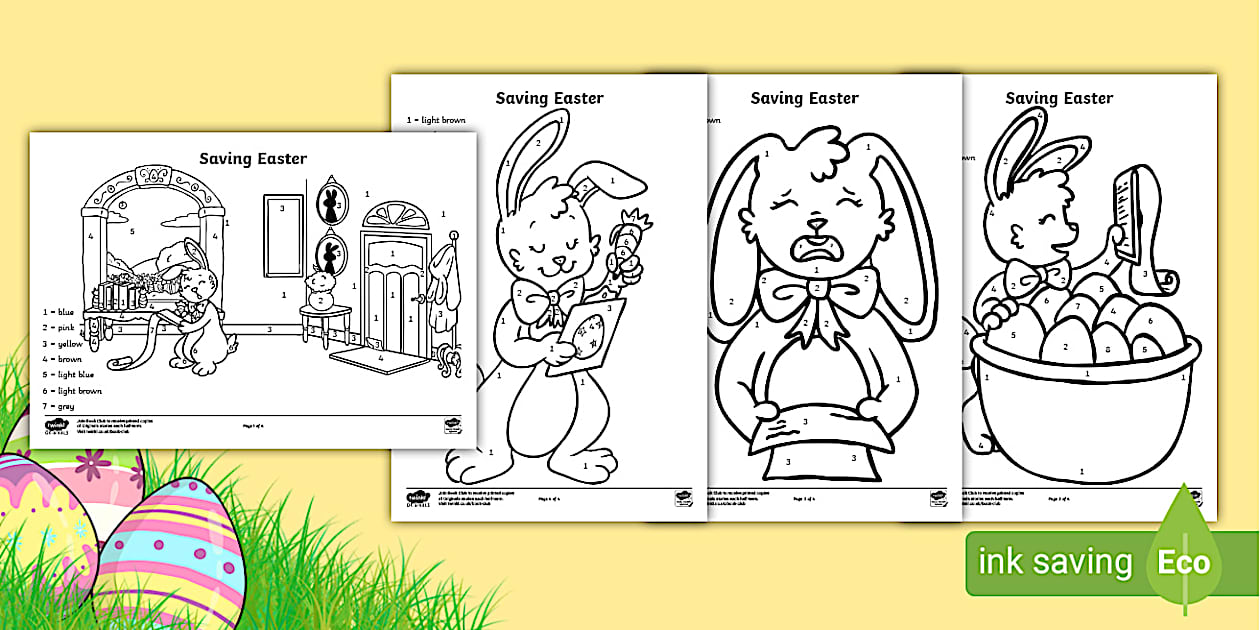 Saving Easter Colour by Number (teacher made) - Twinkl