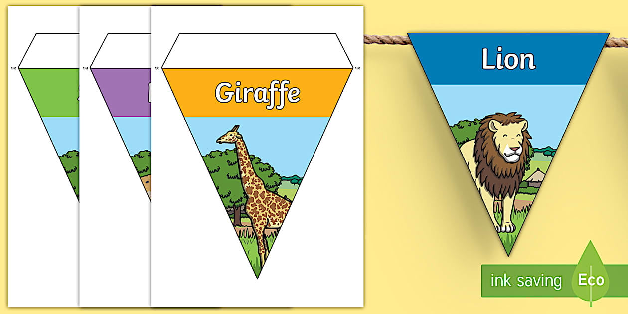 Downloadable Safari Bunting | Animal Display Resource
