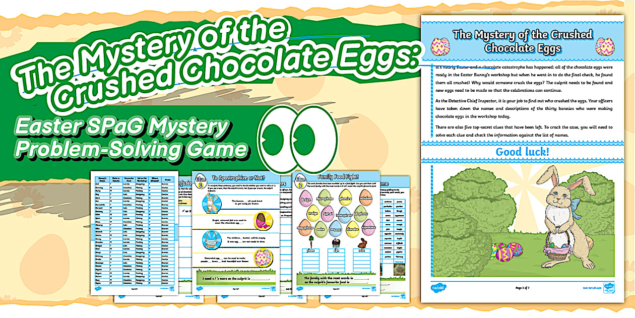 LKS2 The Mystery of the Crushed Chocolate Eggs: Easter SPaG Mystery
