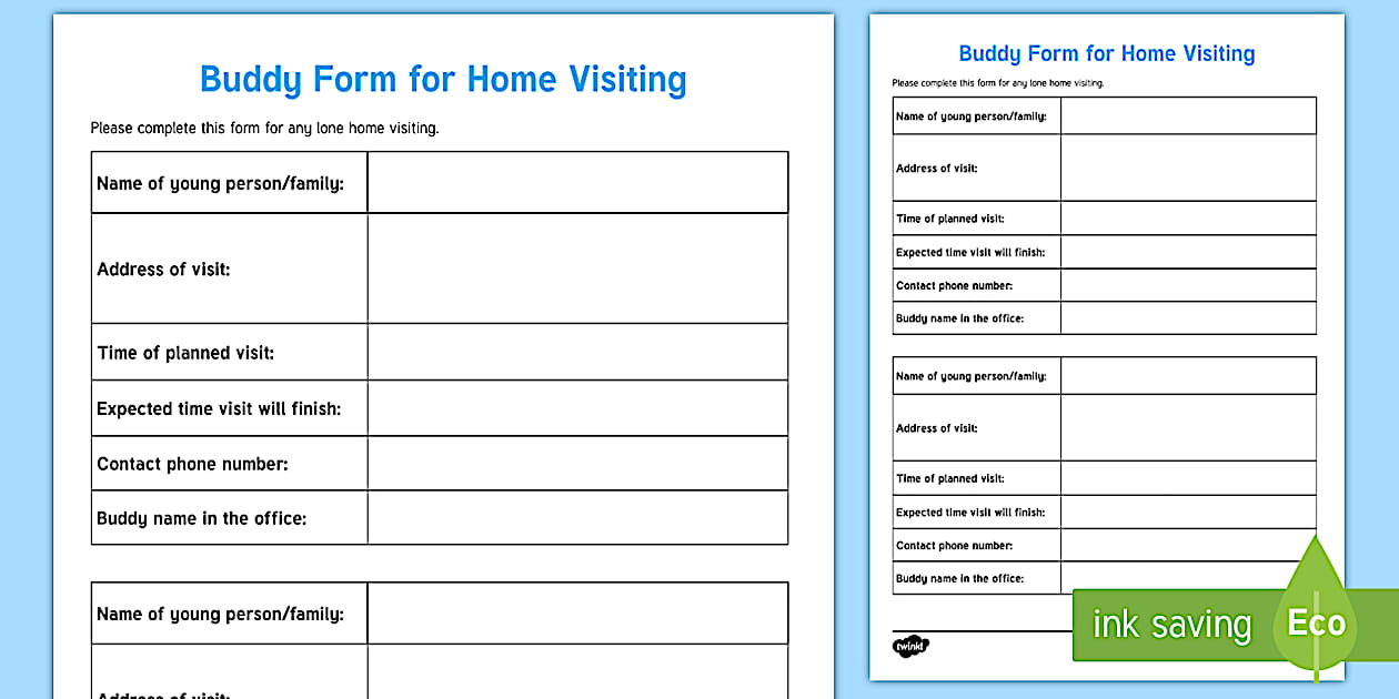 Buddy Form Young People & Families Case File Recording Template