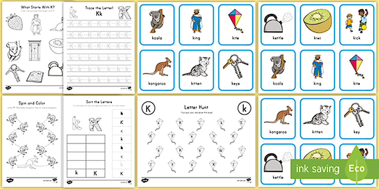 Letter K Worksheet and Activity Pack | Alphabet | ELA