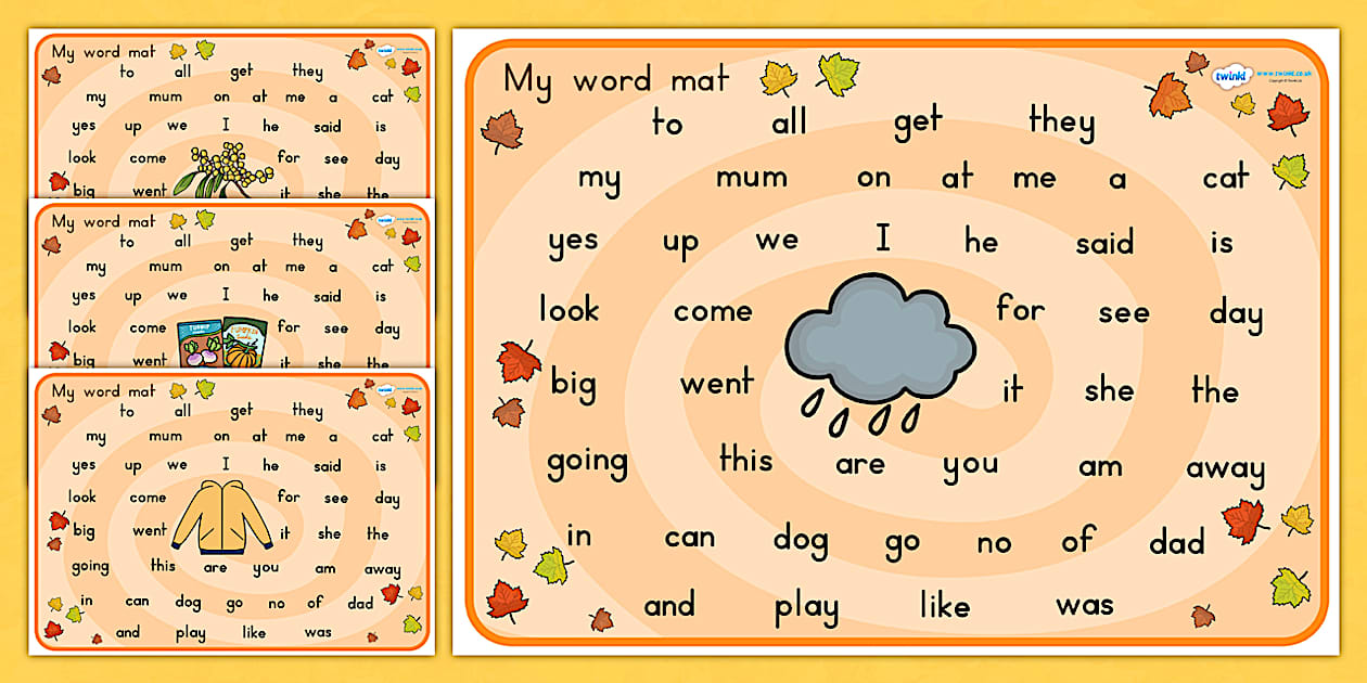 TAS Autumn Themed Prep Word Mat (teacher made) - Twinkl