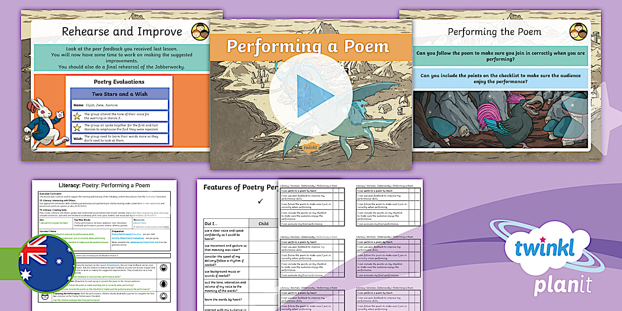 Jabberwocky Poetry Pack - Lesson Plan for Year 5 English