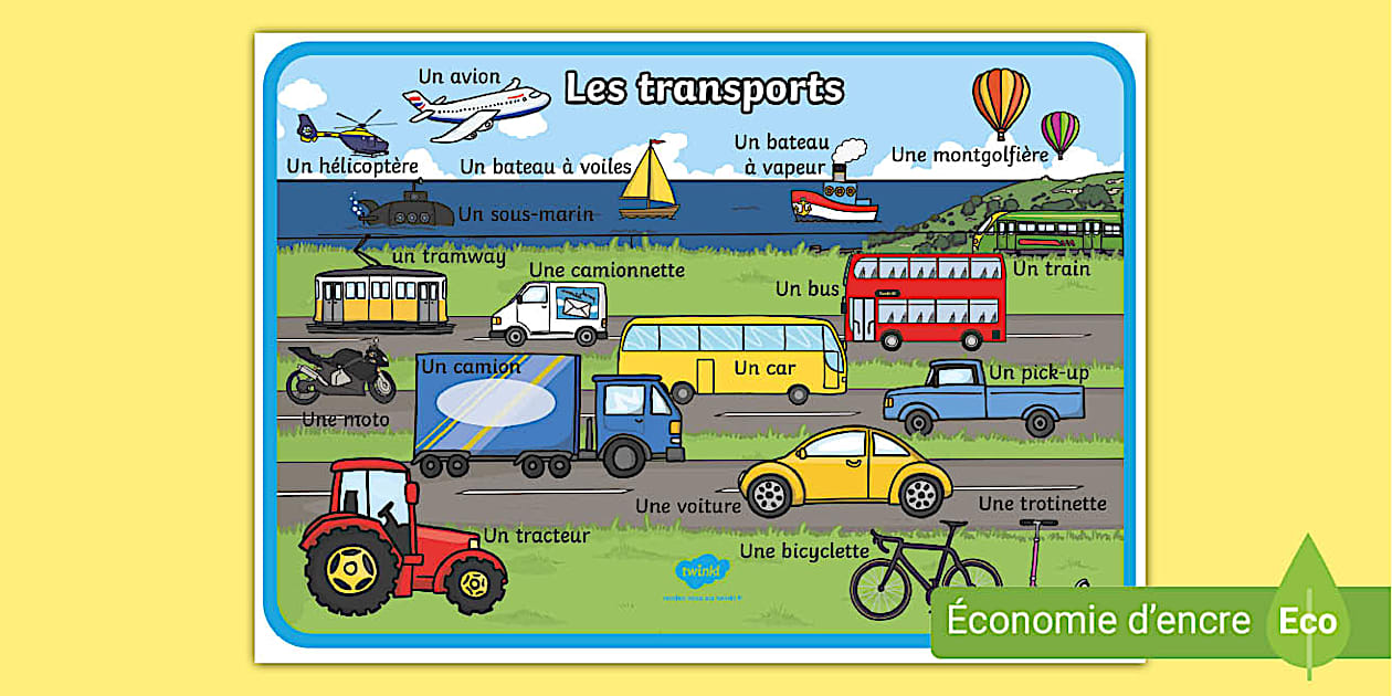Les transports - poster (teacher made) - Twinkl
