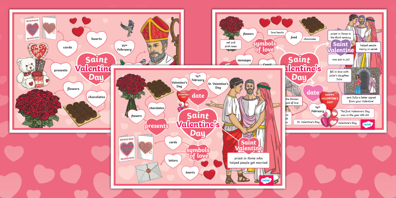 Saint Valentine's Day Differentiated Concept Maps for Learners of EAL
